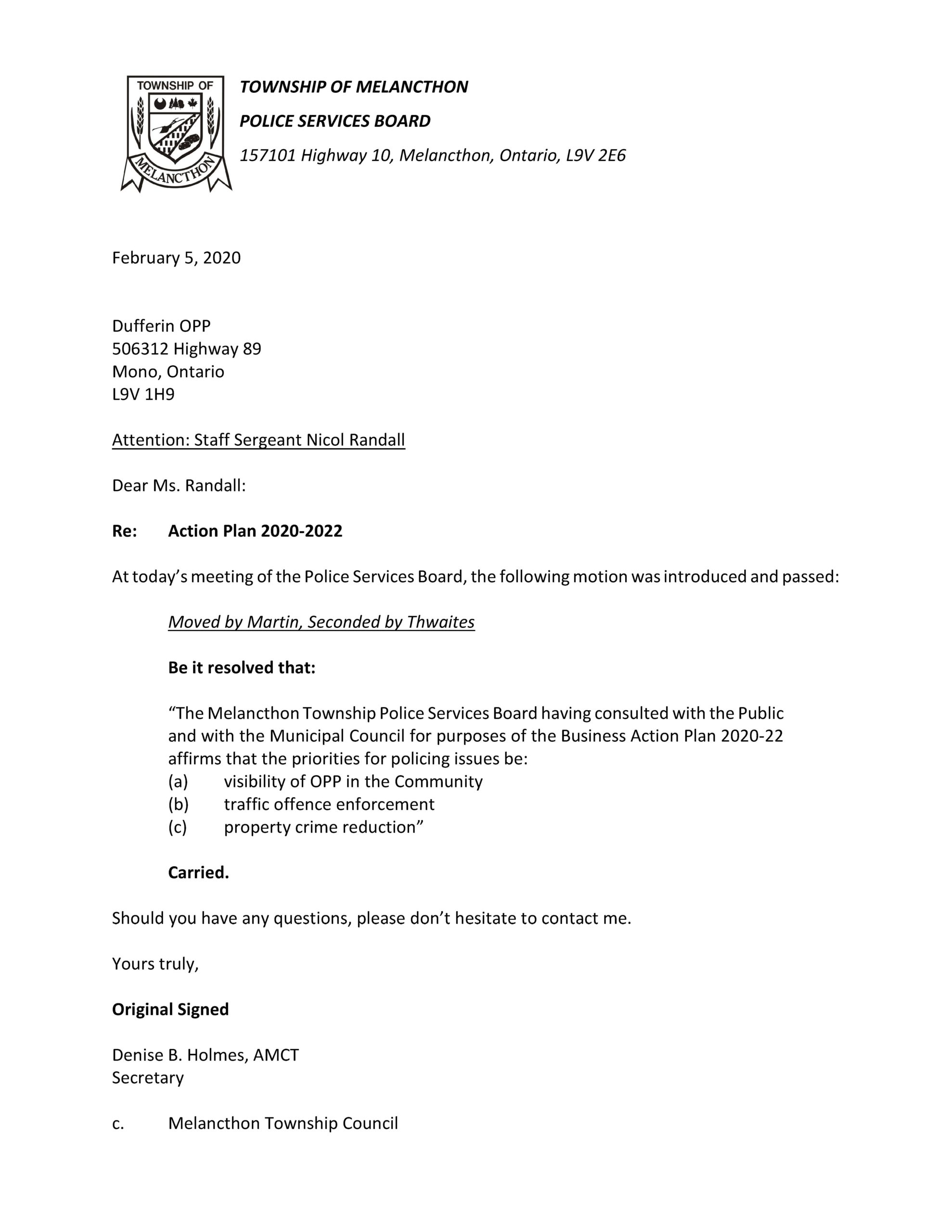 action plan 2020-2022 - The Township of Melancthon